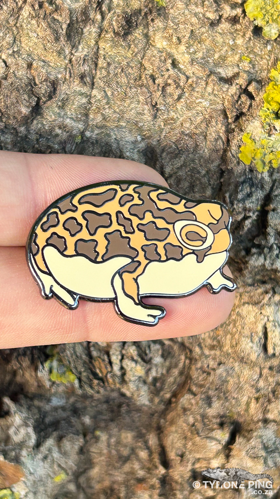Desert Rain Frog Hard Enamel Pin (Black) - Tyrone Ping
