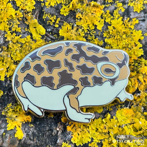 Desert Rain Frog Hard Enamel Pin (Black) - Tyrone Ping